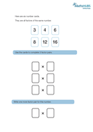 Factor pairs | Teaching Resources