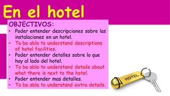 BOOKING HOLIDAYS/HOTEL DESCRIPTIONS | Teaching Resources