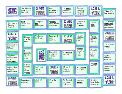 Parts of Speech Board Game | Teaching Resources