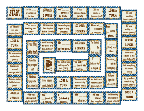 Past Continuous Tense Board Game | Teaching Resources