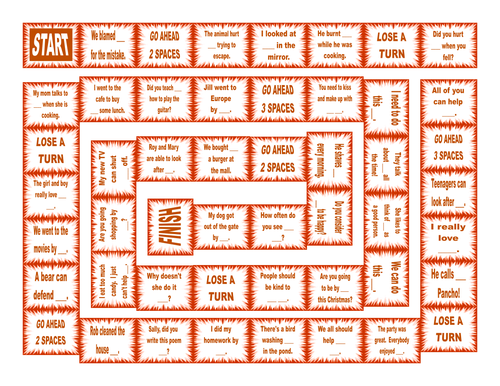 Reflexive and Reciprocal Pronouns Board Game | Teaching Resources