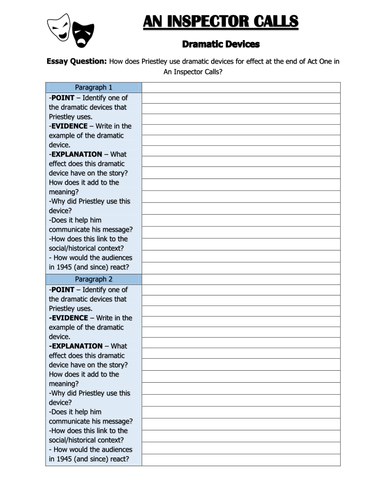 An Inspector Calls: Priestley's Dramatic Devices | Teaching Resources
