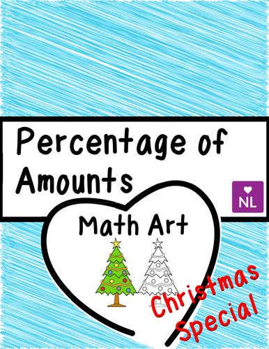 Christmas Maths Percentages of Amounts Math Art | Teaching Resources
