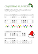 Simplifying Fractions - Christmas Code Cracker by akswong | Teaching ...