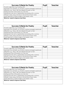 Success Criteria | Teaching Resources