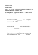 Describing a beach using adjectives - creative writing, writing to ...