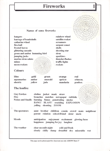 Fire and Fireworks!! | Teaching Resources