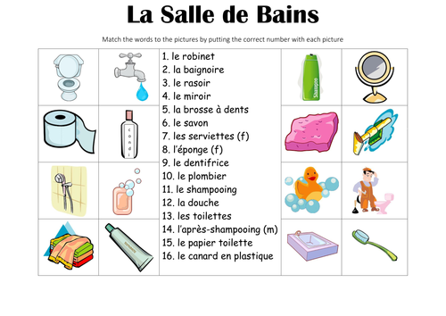 La Salle de Bains - Picture Match | Teaching Resources