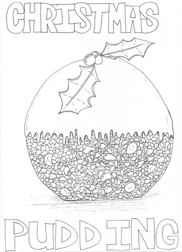 Christmas Pudding Colouring Sheet | Teaching Resources