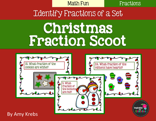 Christmas Fraction Scoot | Teaching Resources