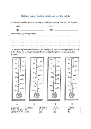AQA GCSE Chemistry melting & boiling points and states of matter ...