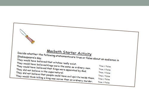 Macbeth KS3 KS4 Lesson 6-10 | Teaching Resources