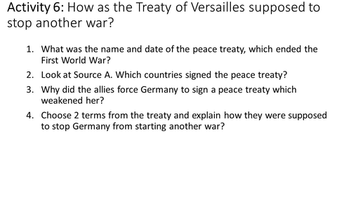 Card Sort: Impact of the Treaty of Versailles on Germany | Teaching ...