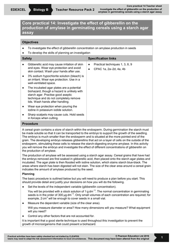 A-Level Biology B Edexcel – Topic 9 – L4 Core Practical 14 Investigating giberellin | Teaching ...