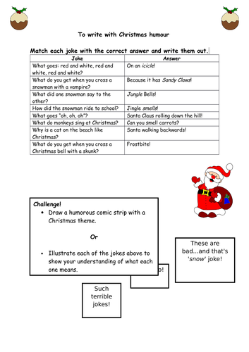 Christmas Jokes (Full Lesson) | Teaching Resources