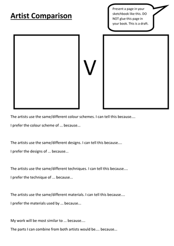 Artist Analysis/Evaluation Templates and Guides | Teaching Resources