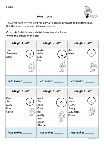 Christmas Counting Numbers 1 More1 Less Presentation Lesson Plan ...