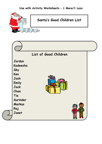 Christmas Counting Numbers 1 More1 Less Presentation Lesson Plan ...