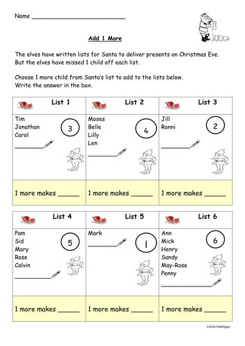 Christmas Counting Numbers 1 More1 Less Presentation Lesson Plan ...