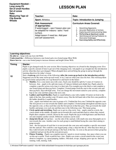 Year 7 Athletics Lesson Plans | Teaching Resources