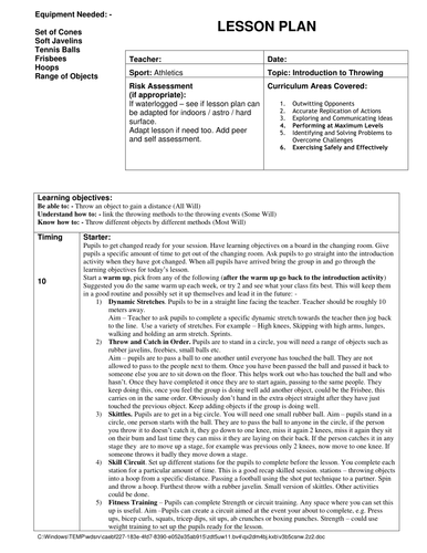 Year 7 Athletics Lesson Plans | Teaching Resources