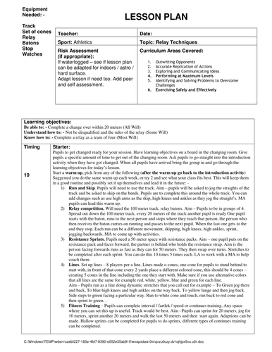 Year 8 Lesson Plans for Athletics | Teaching Resources