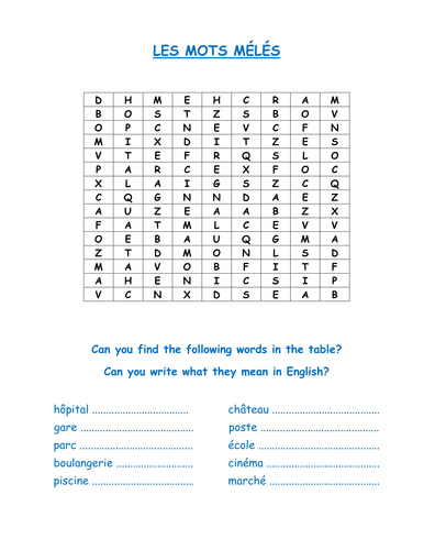 En ville (in town) - A folder of French resources for KS2/3 | Teaching ...