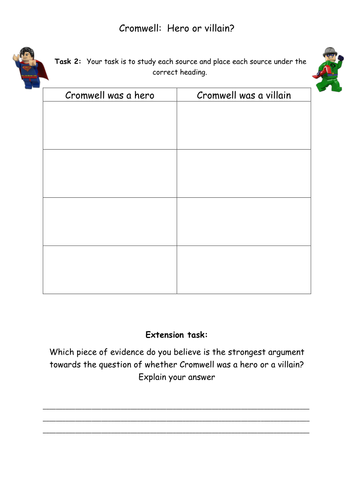 Oliver Cromwell - Hero or Villain? | Teaching Resources