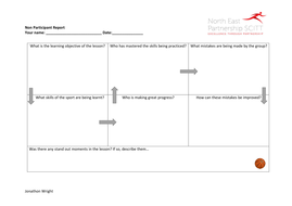 Non Participant Report (PE/Basketball) | Teaching Resources