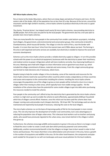 GCSE AQA: Local renewable energy scheme - Micro-hydro scheme ...