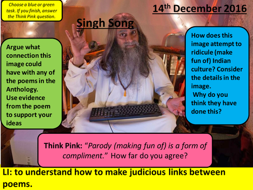 Singh Song Lesson - AQA Poetry - Love and Relationships Cluster ...