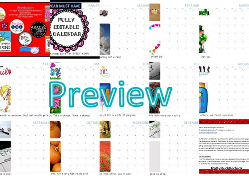 Teacher Calendar 2017 | Teaching Resources