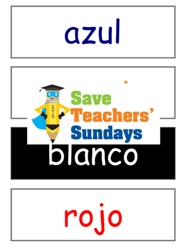 Spanish Colours Lesson Plan, PowerPoint (with audio), Flashcards ...