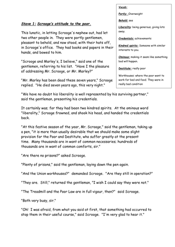 Year 9 AQA 2017 9-1 A Christmas Carol Lesson 2 - Scrooge's attitude to ...