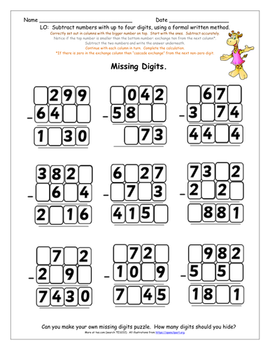 ks2-y4-formal-written-subtraction-of-4-digit-numbers-activities-and
