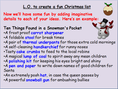 10 Things in a Christmas Pocket (Creative English Writing) | Teaching ...