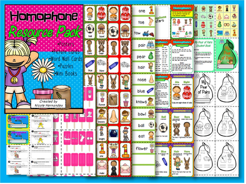 Homophones - Posters Mini Books and Puzzles | Teaching Resources