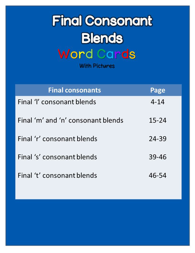 Phonics Flashcards - Final Consonant Blends | Teaching Resources