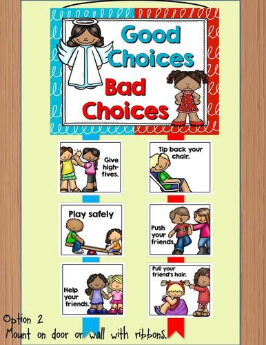 Positive and Negative Behaviour Cards Sorting Activity and Poster ...