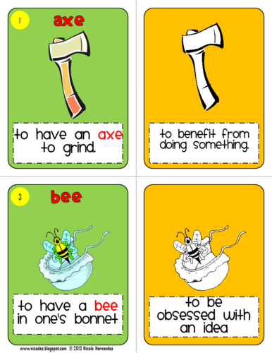 Idiom Matching Cards | Teaching Resources