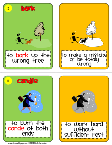 Idiom Matching Cards | Teaching Resources