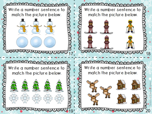 Addition Task Cards Winter Theme | Teaching Resources
