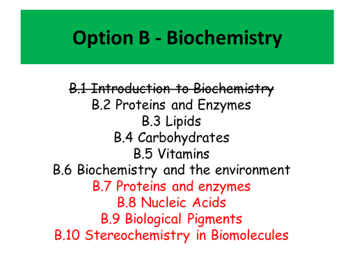 Biochemistry - SL and HL Units | Teaching Resources