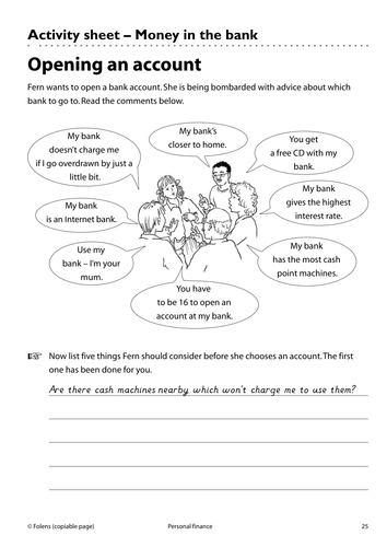 Different bank accounts | Teaching Resources