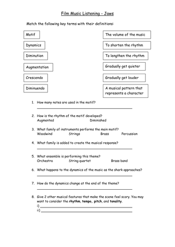 Key Stage 3 Music - Film Music Motif Performance and Listening ...