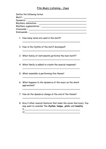 Key Stage 3 Music - Film Music Motif Performance and Listening ...