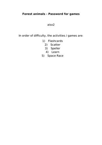 Forest Animals in Spanish Worksheets, Games, Activities and Flash Cards ...