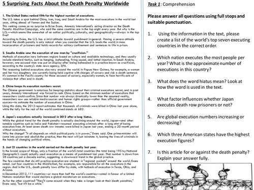 Non-Fiction Texts - The death penalty | Teaching Resources