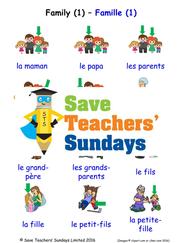Family in French Worksheets, Games, Activities and Flash Cards (with ...