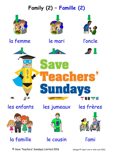 Family in French Worksheets, Games, Activities and Flash Cards (with ...